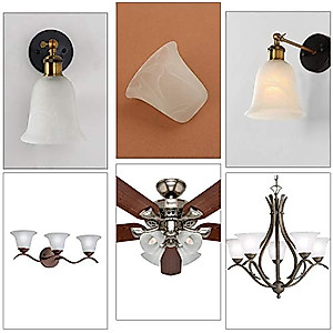 Anmytek 3 Pack Bell Shaped Alabaster Glass Lamp Shade, Lighting Fixture Accessory Lampshade Glass Replacement with 1-5/8-inch Opening Fitter, A00043