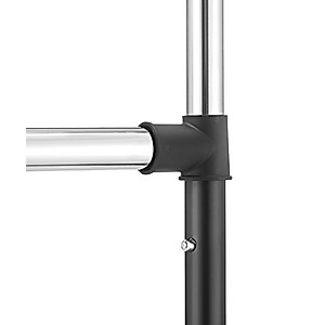 Whitmor Adjustable 2-Rod Garment Rack - Rolling Clothes Organizer - Black and Chrome