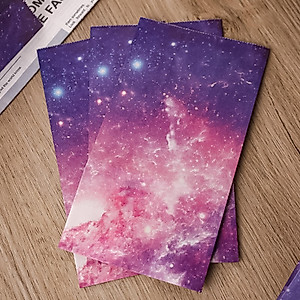 LovesTown 24PCS Party Favor Bags, Space Galaxy Print Candy Paper Bags with Stickers Goodie Treat Bags for Kids Birthday Space Galaxy Party Supplies