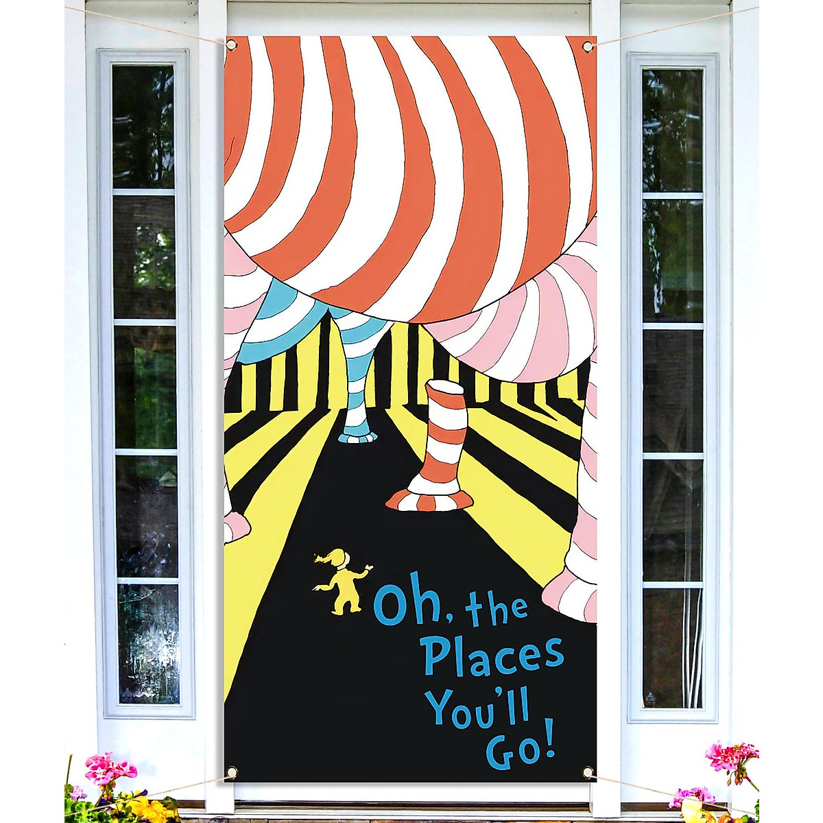 Oh The Places You'll Go Door Cover Graduation Travel Party Decor Front Door Porch Banner Photography Decoration