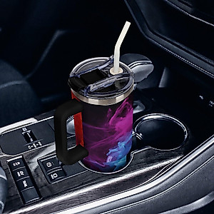 FZQVSGW Rainbow Smoke 40 Oz Tumbler with Handle And Straw Stainless Steel Vacuum Insulated Tumblers Reusable Keep Drinks Cold Coffee Cup Holder Friendly Gifts for Women Men Car Gym Travel
