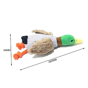 Dog Toys for Aggressive Chewers, Pet Mallard Duck Dog Toy, Squeaky Plush Puppy Dog Toy for Small Dogs (Rope)