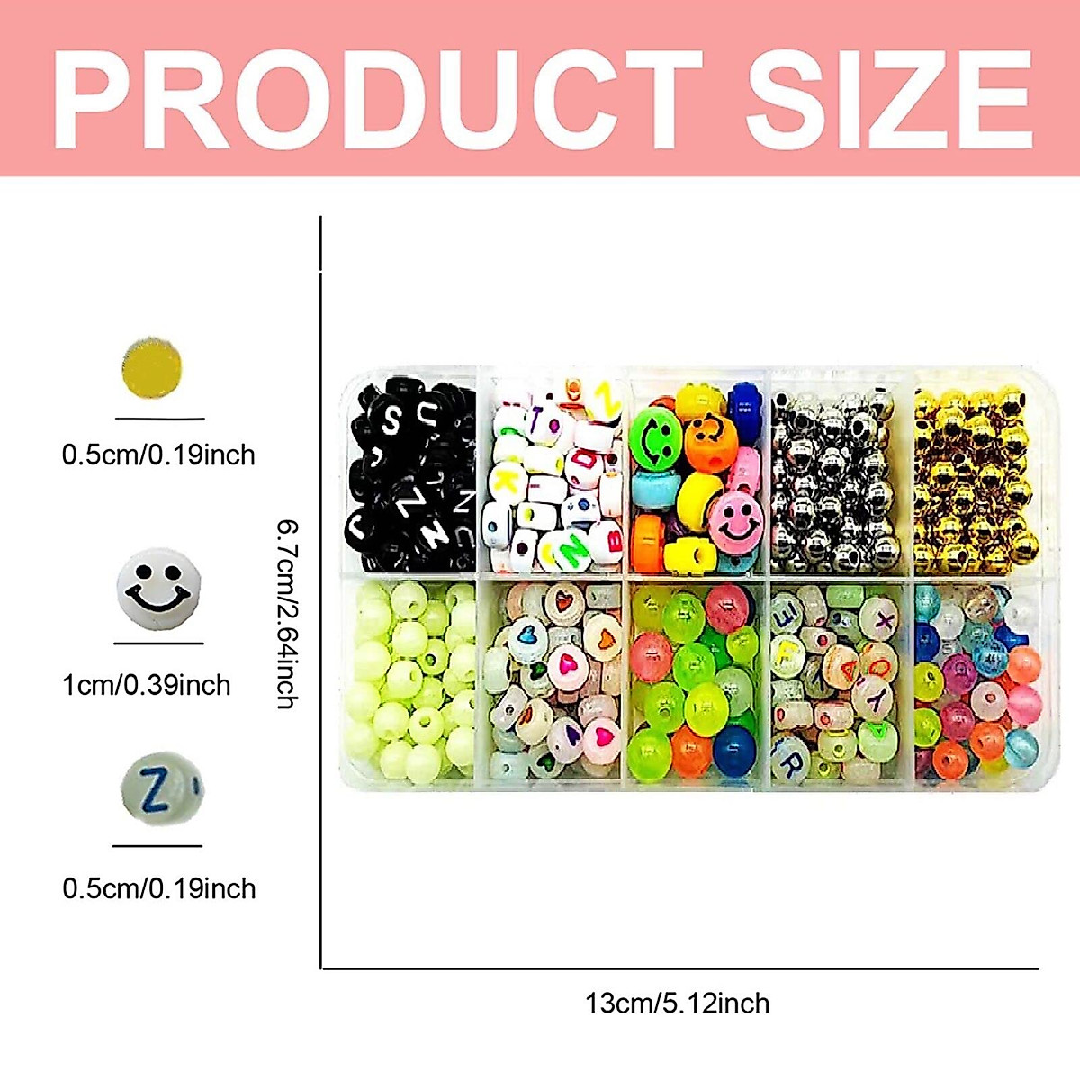 BOLAIHUI Glowing Kids' Jewelry Making Kits-Bracelet Kit for Girls, Friendship Bracelet Beads Luminous Mixed Toddlers Kids, Kids Art &Craft Box DIY Necklace