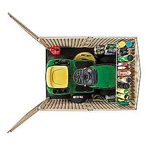 Rubbermaid Slide-Lid Resin Weather Resistant Outdoor Storage Shed, 6 x 3.75 feet, 96 cu. ft., Olive/Sandstone, for Garden/Backyard/Home/Pool