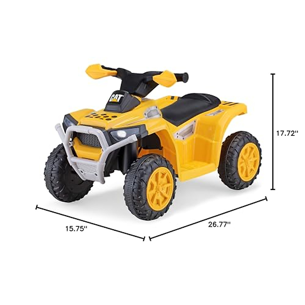 Kid Trax CAT Toddler Quad Ride On Toy, 6 Volt Battery, 1.5-3 Years Old, Max Weight 44 lbs, Single Seater, Yellow (KT1575AZ)