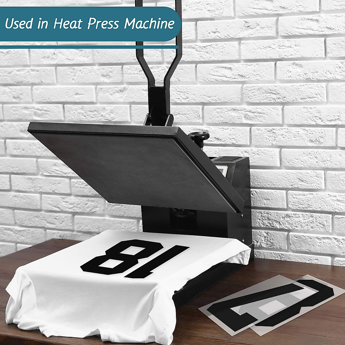 22 Pieces Iron on Numbers T Shirt Heat Transfer Numbers 0 to 9 Jersey Numbers Soft Iron on Numbers for Team Uniform Sports T Shirt Football Basketball Baseball (8 Inch)