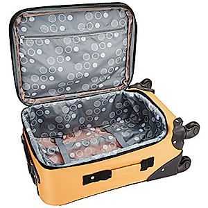 Rockland Pasadena Softside Spinner Wheel Luggage, Orange, Carry-On 20-Inch