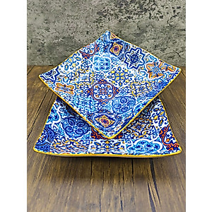 Portuguese Pottery Alcobaça Ceramic Small Serving Dish Yellow - Set of 2