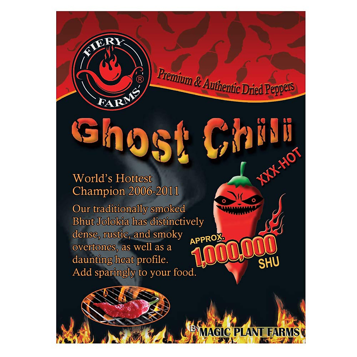 Bhut Jolokia Smoked Flakes | Crushed Smoked Ghost Pepper (2oz)