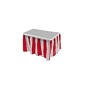 Playscene Red & White Striped Table Skirt Carnival Circus Decorations (1)