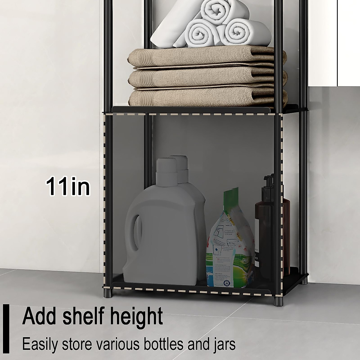 VOTZAAQ Corner Shower Caddy 3 Tier Standing Shower Caddy Corner, Black Shower Rack Bathroom Storage Organizer with Handle, Rustproof Stainless Steel Corner Shelf, Shower Shelf for Inside Shower