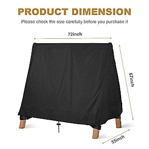 boyspringg Outdoor Swing Cover, A Frame Swing Cover 72x67x55 Inches, Patio Swing Cover Waterproof for Outdoor Furniture (Black)