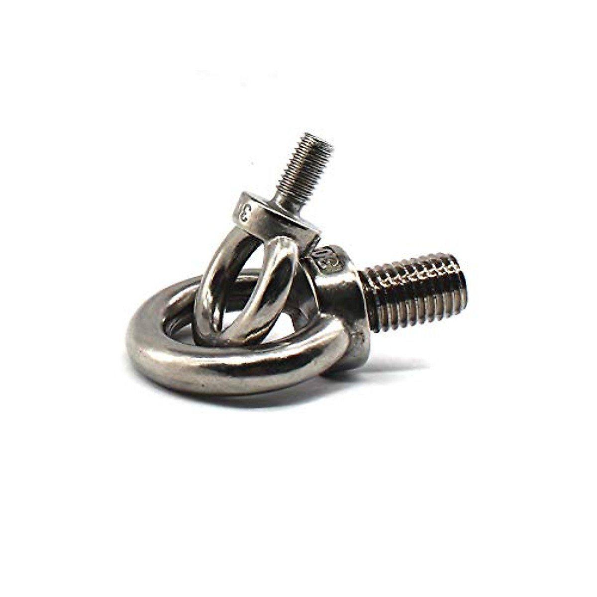 304 Stainless Steel M10 Lifting Rigging Eyebolt Ring Shaped with Standard Length of Thread Pack of 6 pcs