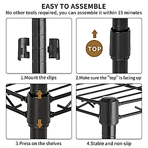 YYkokocat 6-Tier Wire Shelving Unit 2100Lb Capacity Adjustable Storage Shelves Heavy Duty Storage Rack with Wheels NSF Metal Shelf for Closet Kitchen Garage Basement, 82" H x 48" L x 18" D- Black