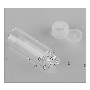 0.5oz Mini Clear Plastic Empty Bottle with Flip Cap Small Travel Bottles Storage Containers Jars for Cosmetic Sample Lotion Shower Gel Emulsion Toiletries - BPA-free - Set of 24