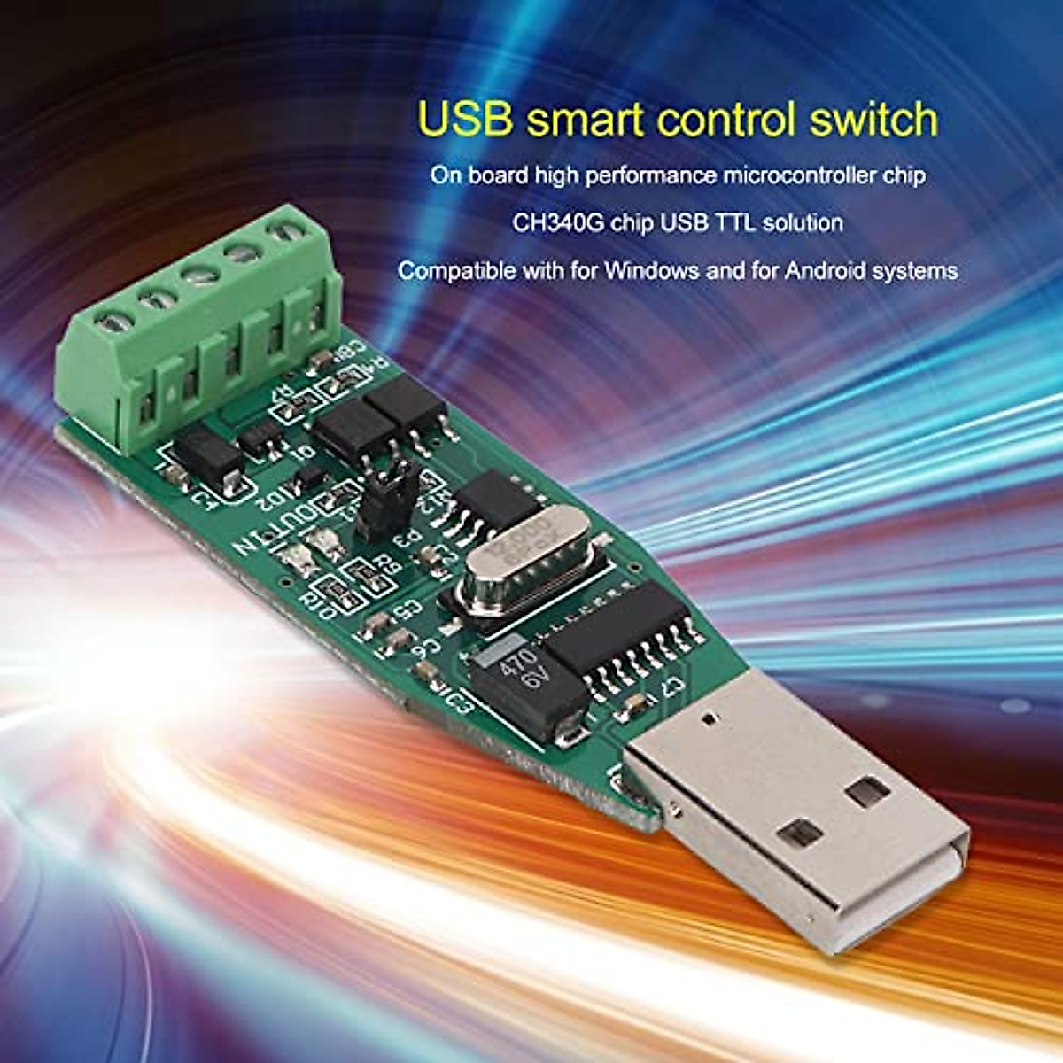 USB Relay Module, 1 Channel Computer USB Intelligent Control Switch USB Switch for Windows, for Android (Relay Module)