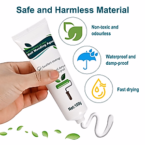 Faburo 3 Pack Drywall Repair Kit, Wall Mending Agent(100g*3), Spackle Wall Repair Patch Kit with Scraper, Drywall Repair Clips Dry Wall Patch Kits Fast-Drying Wall Patch Repair Kit