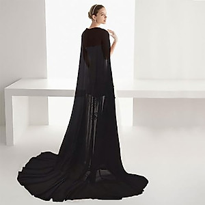 Bridal Veils, Dark Knight Cape Cosplay Costume for Men Women, Black (3M)