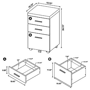 Coaster Home Furnishings Skylar 3-Drawer Mobile Storage Cabinet Cappuccino