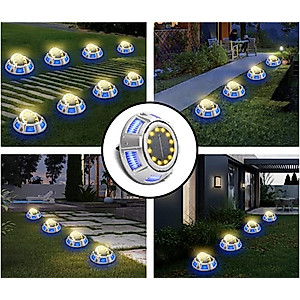 inBEKEA 1 Pcs Solar Underground Light Solar Buried Inground Light Outdoor Floor Lamp IP65, Waterproof for Courtyard Lawn Tile Garden (Warmes Licht + Buntes Licht)