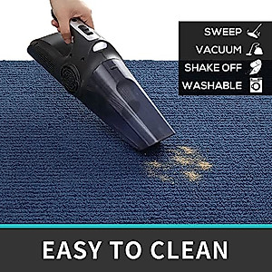 DEXI Front Door Mat Entry Doormat Non Slip Thin Washable Inside Entryway Mats for Home Entrance 19.5"x31.5",Blue