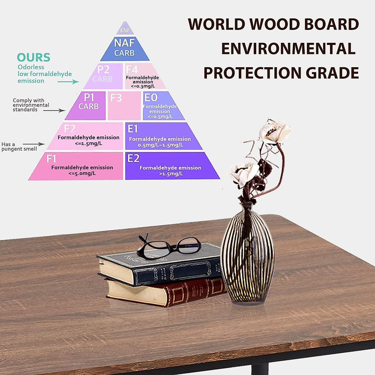 Dporticus 5-Piece Kitchen & Dining Room Sets for 4 Dining Table Set Rustic Industrial Style Wooden Kitchen Table and Chairs with Metal Frame- Brown