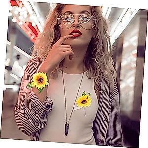 ARTIBETTER 2pcs Corsage Wrist Flower Bracelets for Man Prom Hair Accessories Men Gifts Stocking Stuffers Sunflower Wristlet Band Bracelet Sunflower Brooch Corsage Bride Brooch Wedding Corsage