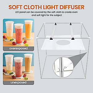 HitTopss Photo Studio Light Box Photography 32"x32"x32" Portable Large Studio LightBox Shooting Tent Kit with 6 Backdrops, Photography Lighting Kit LED Lights Adjustable Brightness 13000LM, CRI 95+