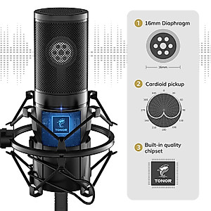 TONOR USB Microphone TC30 and USB Microphone Kit Q9