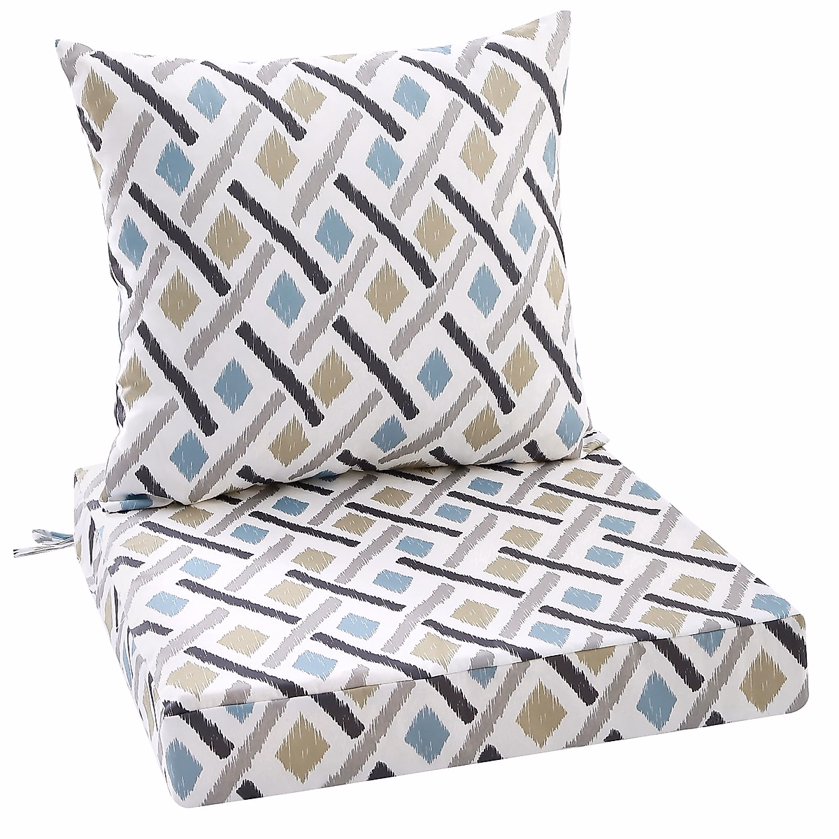 idee-home Outdoor Cushions for Patio Furniture, Outdoor Seat Cushions 24 x 24 with Fade Resistant Waterproof Removable Cover, Deep Seat Replacement Couch Sofa Chair Cushions for Yard Garden