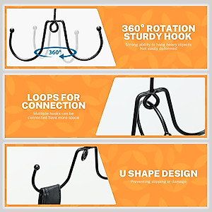 8 Pack 16 Purse Hanger Purse Organizer for Closet, Purse Storage Hooks, 360° Rotatable Space Saving Closet Organizers and Storage for Purse, Handbag, Bag, Jeans, Belt, Scarf