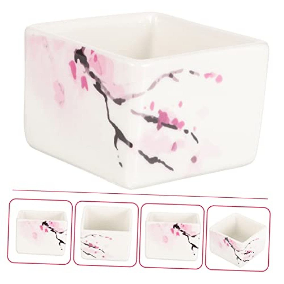 YARNOW 4pcs Ceramic Quartet Gu White Soup Bowls Suit Salad Mixing Bowls Trifle Bowls Chip and Dip Serving Set Ice Cream Bowl Square Bowls Ceramic Bowl Set Bowls Set Ceramics Cute