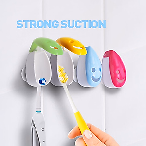 SYNCHAIN Toothbrush Holder Cover, 6pcs Toothbrush Head Cover Case Cap Suction Cup Portable Toothbrush Protector 6 Colors for Family, Kids, Travel