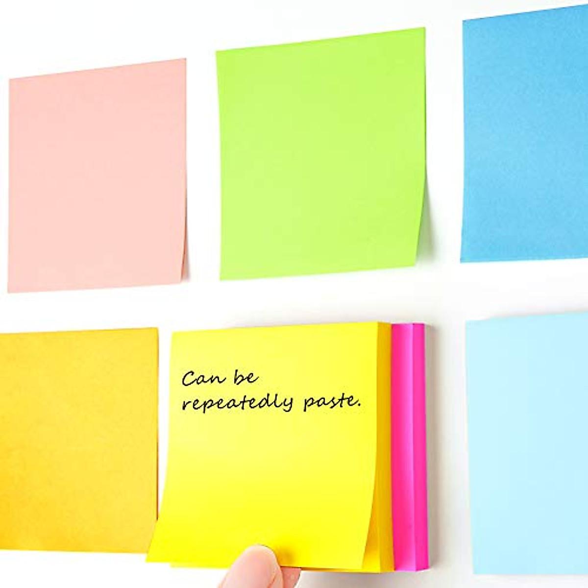 8 Pads Sticky Notes 3x3 Bright Colors Self-Stick Notes Pads Super Adhesive Sticky Notes Great Value Pack