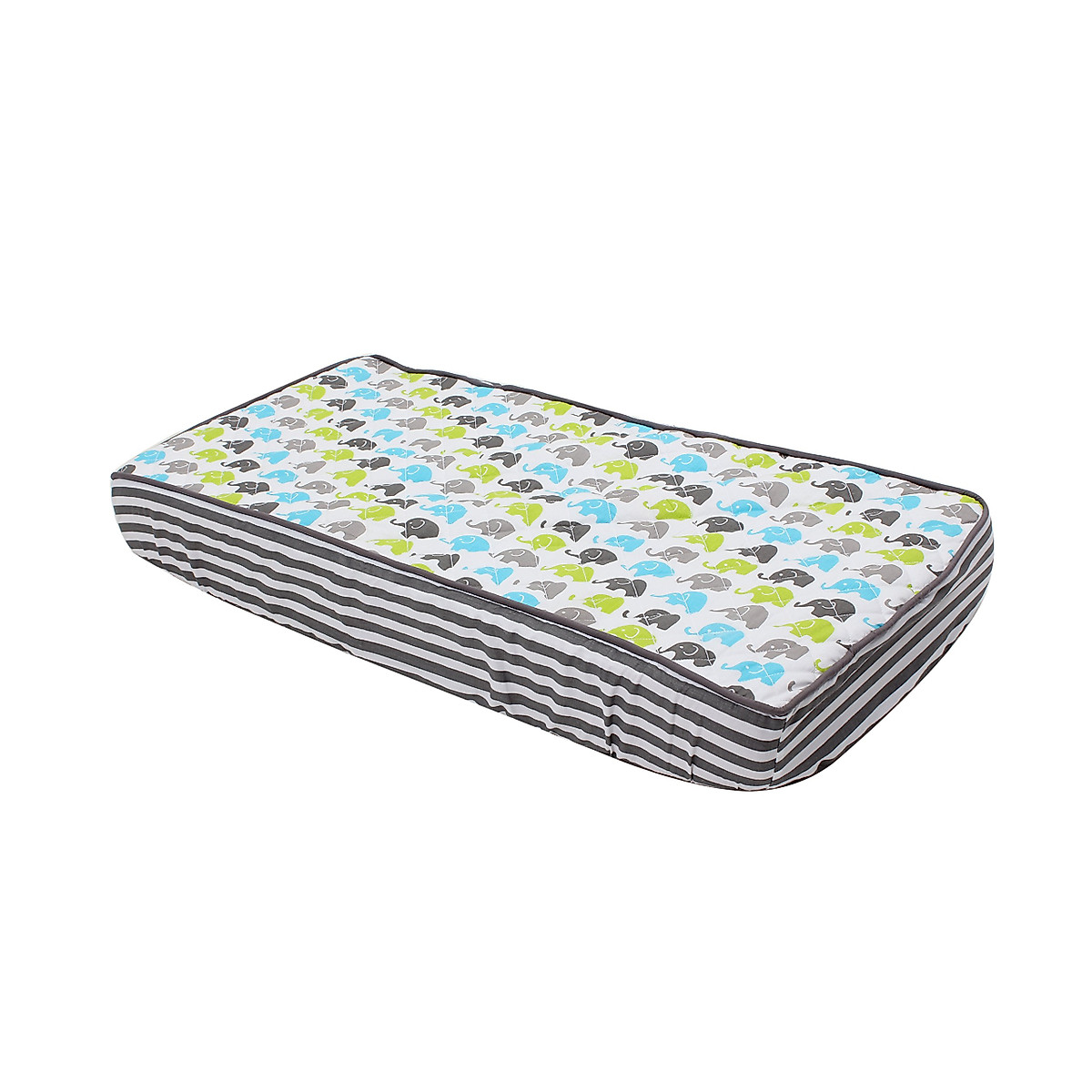 Bacati - Elephants Aqua/Lime/Grey Changing Pad Cover (Aqua/Lime/Grey)