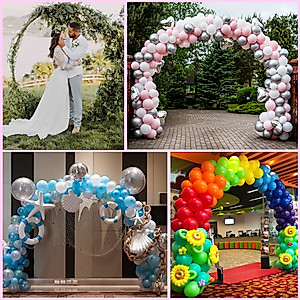 Wokceer 9.2 FT Large Circle Balloon Arch Stand Gold Metal Round Arch Backdrop Stand for Wedding Ceremony Birthday Party Bridal Shower Anniversary Background Decoration