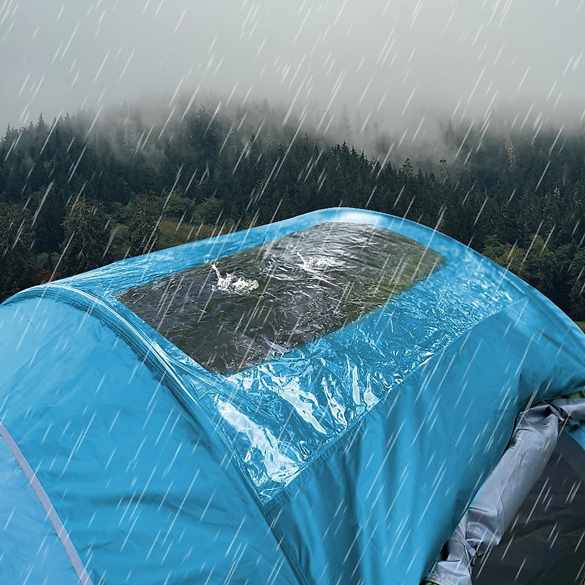 Transparent Tent Tarp Replacement for Ayamaya 4 Person Pop up Tent,Clear Part of Camping Rain Tarp Over Tent 3.7 * 3.4ft,Wide Field of View in Rainy Days/Moonlit Night/Stargazing/Beach/Camping