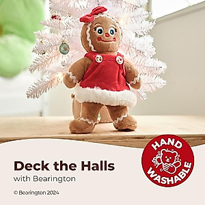 Bearington Holly Ginger Gingerbread Plush, Gingerbread Stuffed Animal, 10 Inch Christmas Doll, Ideal Christmas Gingerbread Stuffed Plush Gift for Toddlers, Kids & Teens