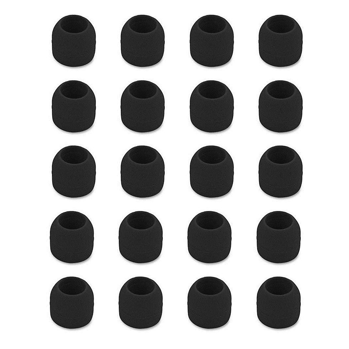 Zotech 20 Pcs Silicone Replacement Ear Buds Tips Black (Small)