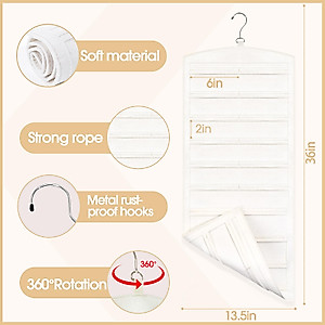 OAOLEER Claw Clip Organizer, Double-Sided Hair Clip Organizer Storage For Girls Women, Hanging Claw Clip Holder Hair Clip Display for Closet, Wall, Door Room Jewelry Shop (Beige)