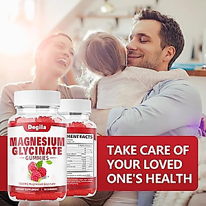 Magnesium Glycinate Gummies 1000mg with Magnesium L-Threonate ，Chelated Magnesium Potassium Complex Supplement with VitD, B6, CoQ10, Calcium,Supports for Memory, Calm, Mood - 90 Raspberry Gummies..