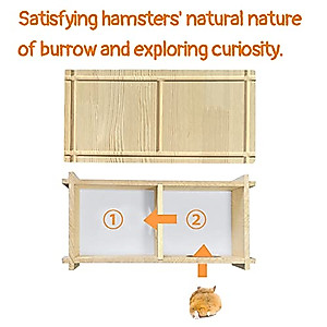 Wooden Multi-Chamber Hamster Maze Small Animal Hideout Playground Mouse Tunnel Exploring Toys for Gerbils Dwarf Hamsters and Other Small Rodents