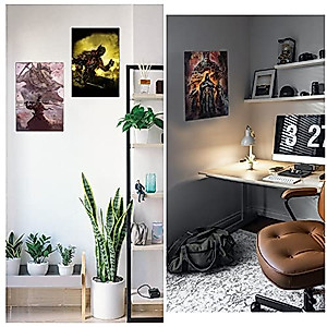 GTOTd Dark Game Elden Game Posters (8 Pack) 11.5" x 16.5“ Merchandise Game Party Supplies Unframed Version HD Printing Poster for Room Club Wall Art Decor.