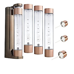 Twenty39 qarbo sparkling water maker Party Bundle with 4 bottles, and 3 aircharge caps (Bronze)