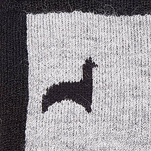 Peruvian Link Alpaca Hiking Socks Treated With Aloe Vera (Black/Silver, Large)