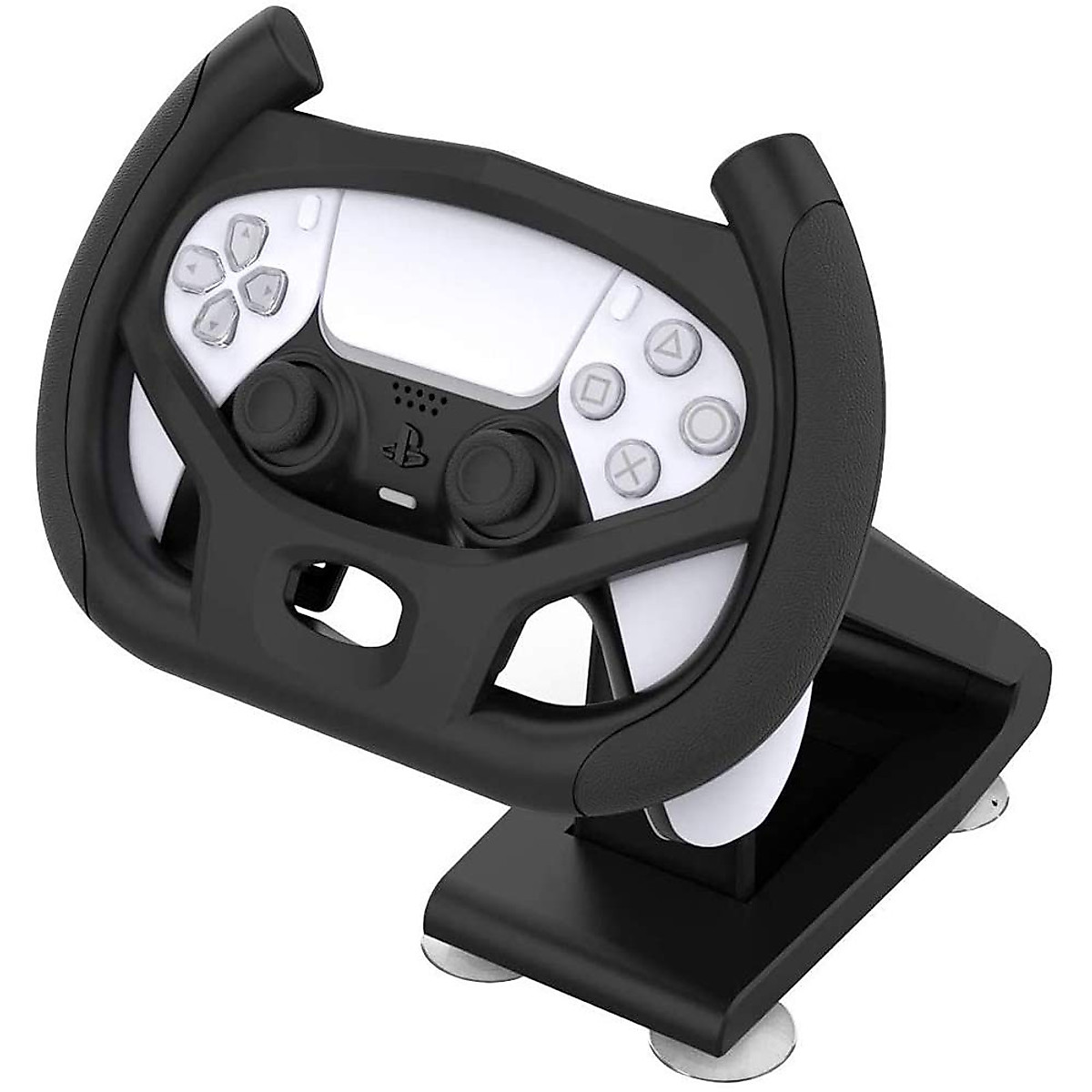 PS5 Gaming Racing Wheel, Meagadream Steering Wheel with4 Table Suction Cup for Sony PlayStation 5 Dualsense Controller (Controller Not Included)