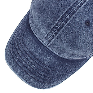 HH HOFNEN Men and Women Washed Cotton Baseball Cap Snow Classic Style Adjustable Low Profile Dad Hat (#1 Snow Navy)