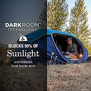 Coleman Pop-Up Camping Tent with Dark Room Technology, 2/4 Person Tent Sets Up in 10 Seconds & Blocks 90% of Sunlight, Includes Pre-Assembled Poles, Adjustable Rainfly, & Taped Floor Seams