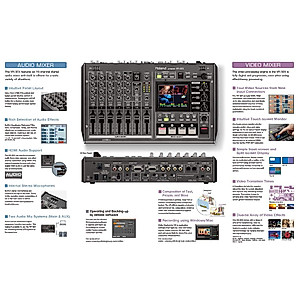 Roland VR-3EX All-in-one AV Mixer with Built-in USB Port for Web Streaming and Recording, 2.5" Multiview Touchscreen Monitor, Standard Definition 16:9 Mixing Engine, Scalers on Channel 4 and Output