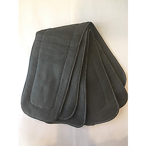 Adult Cloth Diaper Insert Pads – Oversize (6x24), Charcoal Bamboo & Microfleece Booster Pad is Washable, Reusable, Absorbent, 4-Layer Inserts for use with Diapers for Incontinence, Babyland (3)